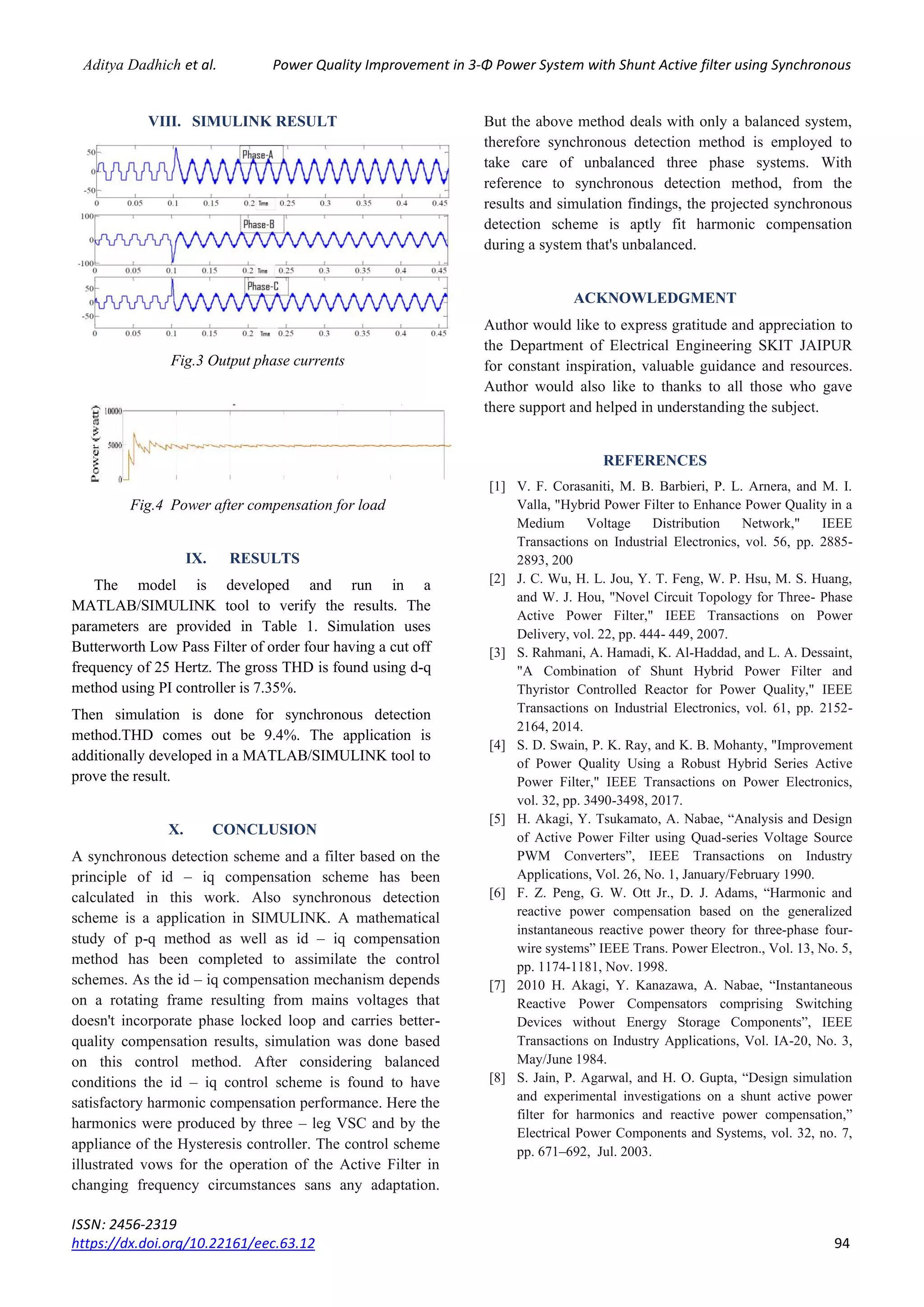 Power Quality Improvement in 3-Φ Power System with Shunt Active filter using Synchronous ...