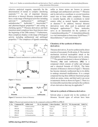 Studies on Aminobenzothiazole and Derivatives: Part-2. Synthesis of ...