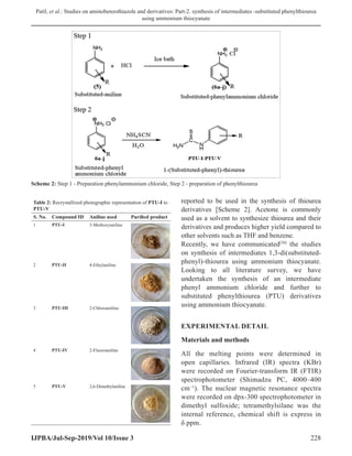Studies on Aminobenzothiazole and Derivatives: Part-2. Synthesis of ...