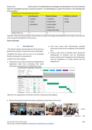 Construction of multidisciplinary knowledge and development of socio ...