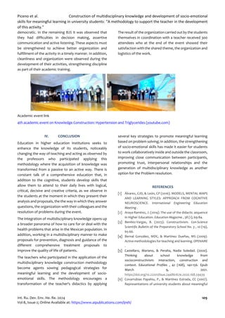 Construction of multidisciplinary knowledge and development of socio ...