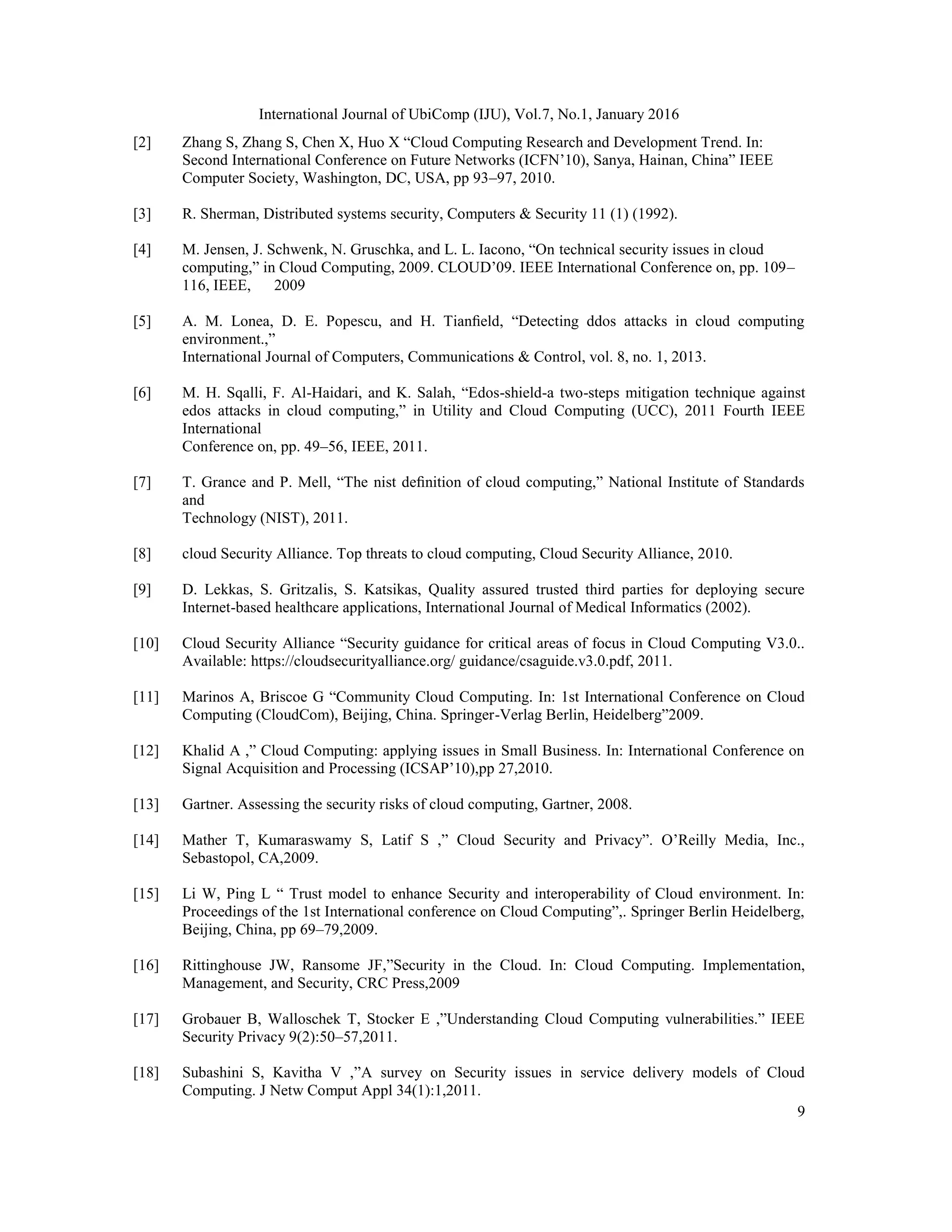 SECURITY ATTACK ISSUES AND MITIGATION TECHNIQUES IN CLOUD COMPUTING ENVIRONMENTS | PDF