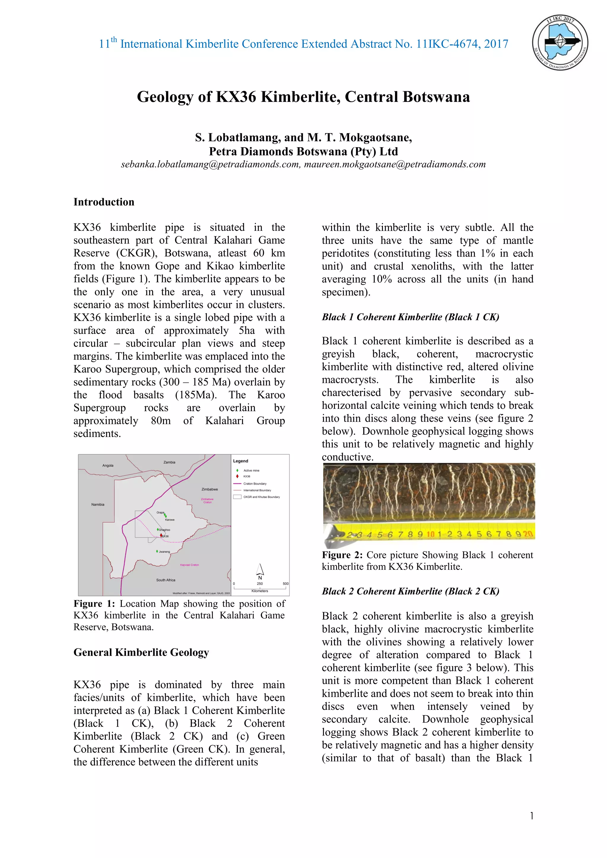11 IKC Geology of KX36 kimberlite, central Botswana | PDF