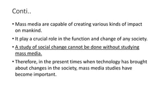 Impact of mass communication and society - Introduction | PPT