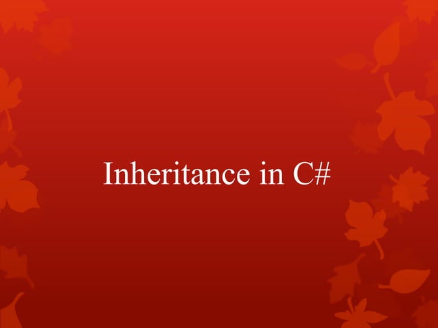 Module 11 : Inheritance | PPT