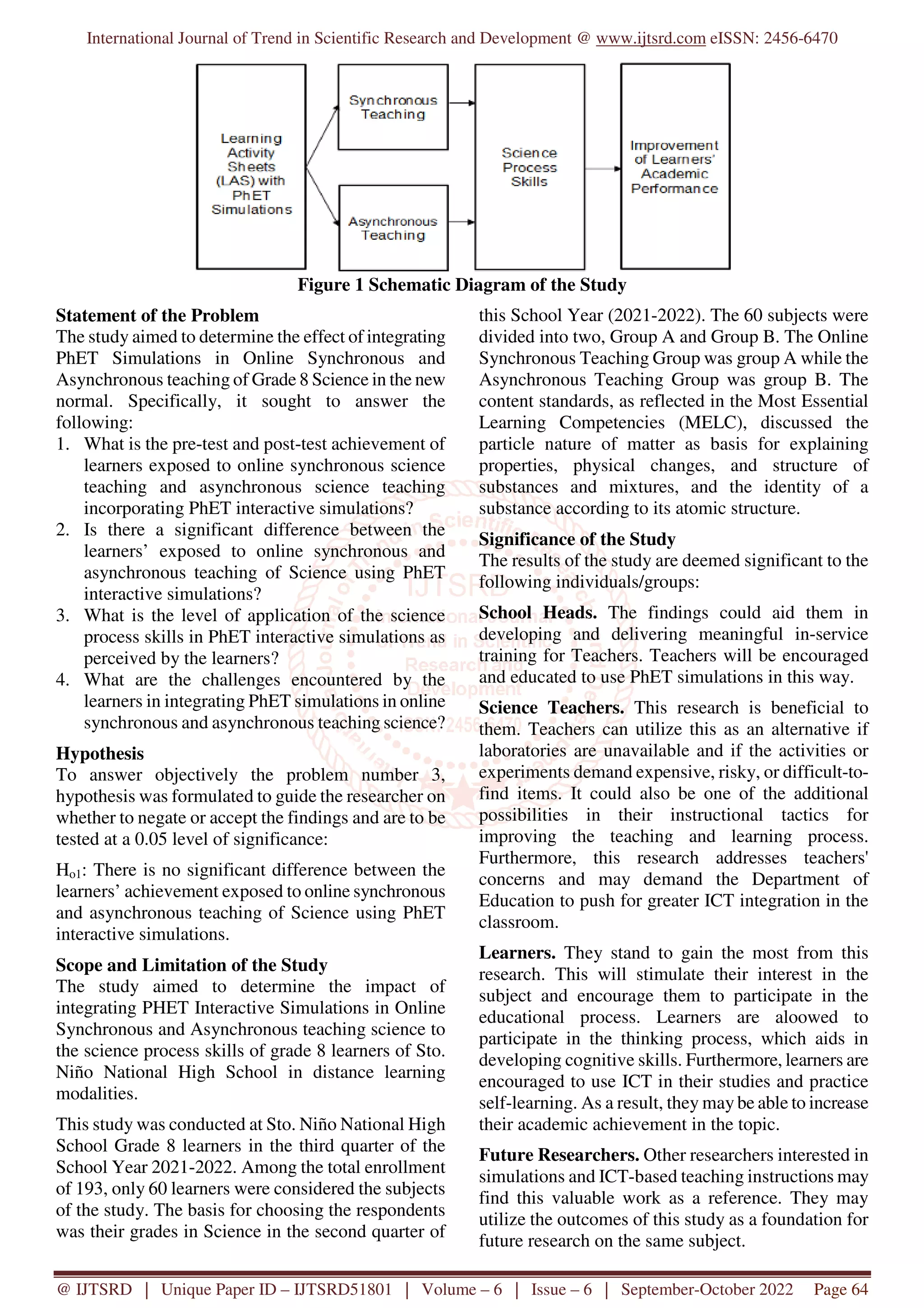 Integration of Phet Interactive Simulations in Online Synchronous and Asynchronous Teaching of ...