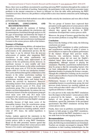 Integration of Phet Interactive Simulations in Online Synchronous and Asynchronous Teaching of ...