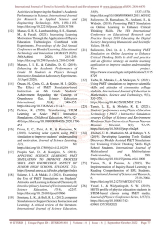 Integration of Phet Interactive Simulations in Online Synchronous and Asynchronous Teaching of ...