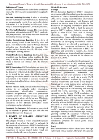 Integration of Phet Interactive Simulations in Online Synchronous and Asynchronous Teaching of ...