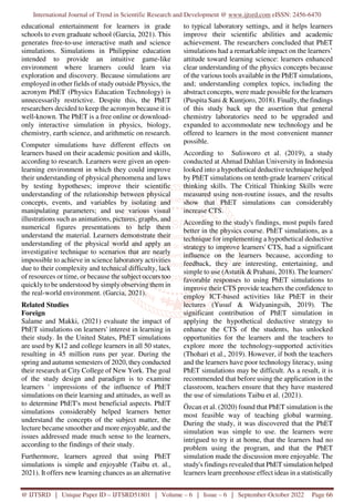 Integration of Phet Interactive Simulations in Online Synchronous and Asynchronous Teaching of ...