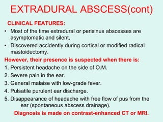 INTRACRANIAL COMPLICATIONS OF CSOM | PPT