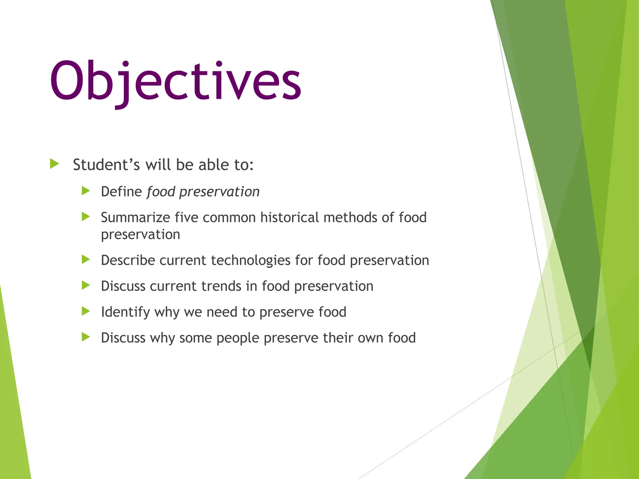 INTRODUCTION TO FOOD PRESERVATION TYPES, STEPS AND PROCEDURES | PPT
