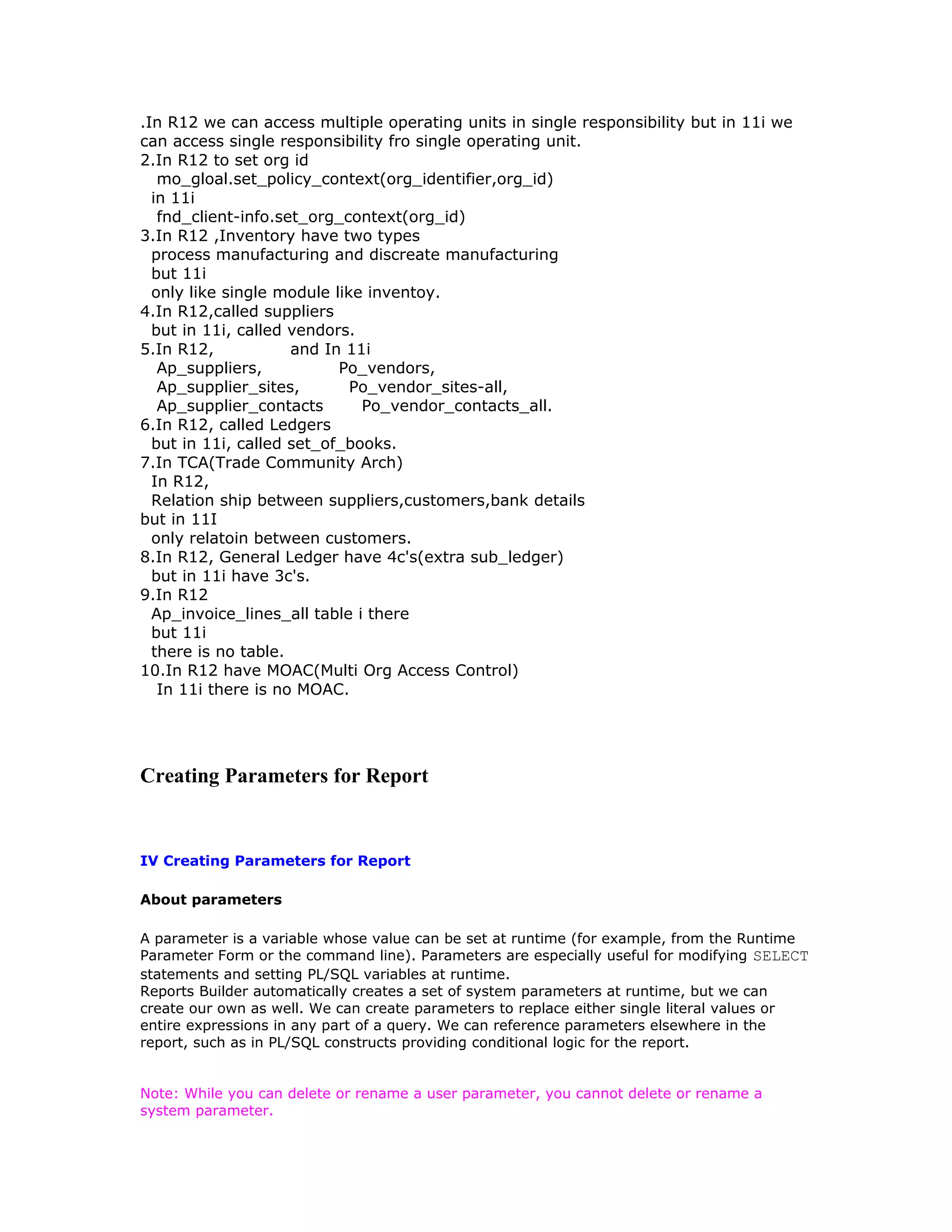 11i&r12 difference | PDF