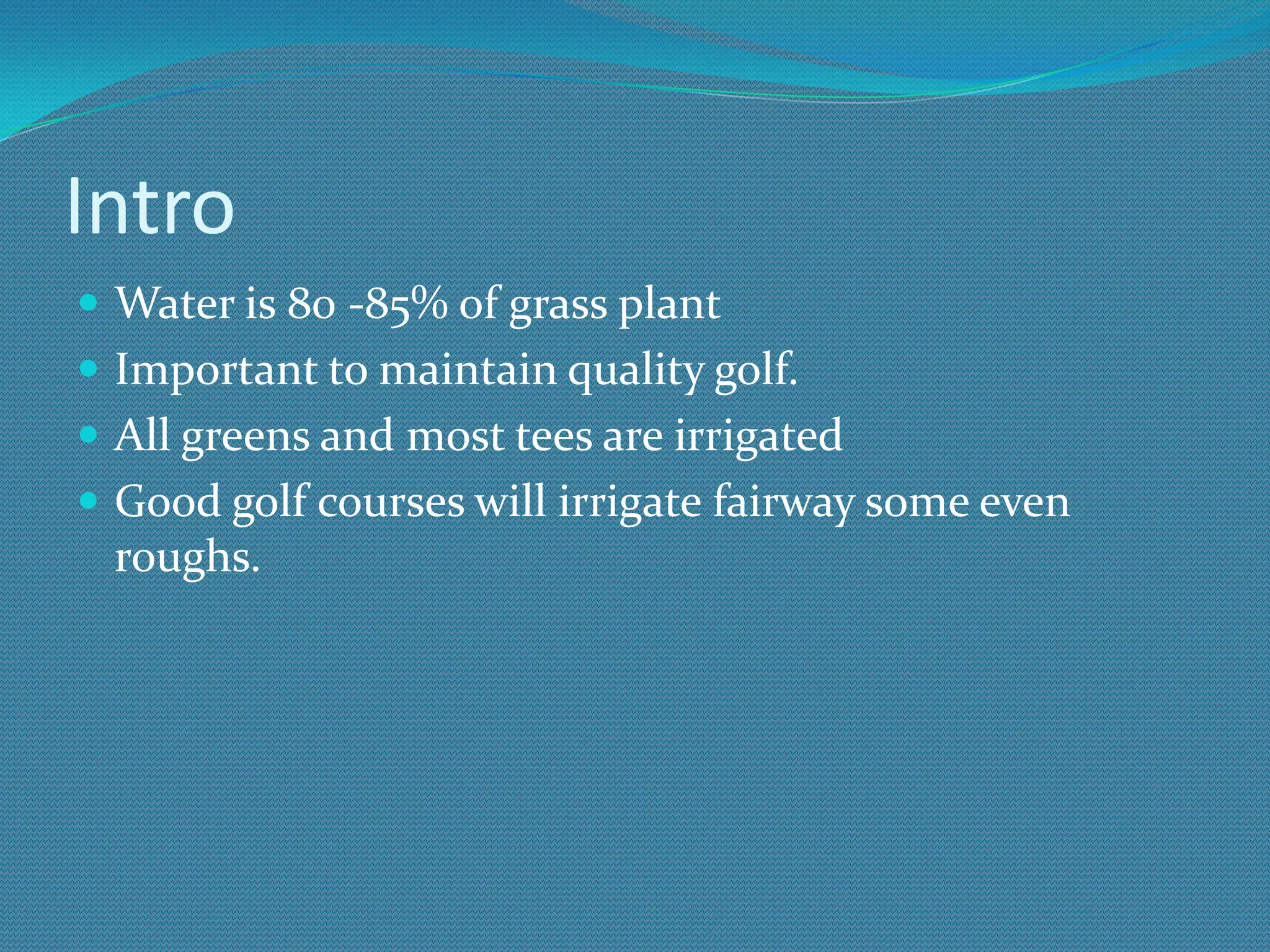 Basics of golf course irrigation system | PPTX
