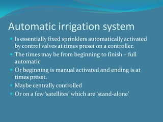 Basics of golf course irrigation system | PPTX