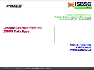Minkiewicz - Lessons Learned from the ISBSG Database | PPT