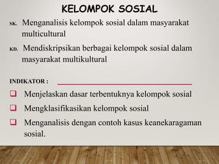 kelompok sosial materi sosiologi kelas X | PPT