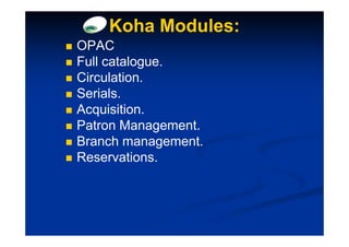 KOHA - Open Source Library Management Software | PDF