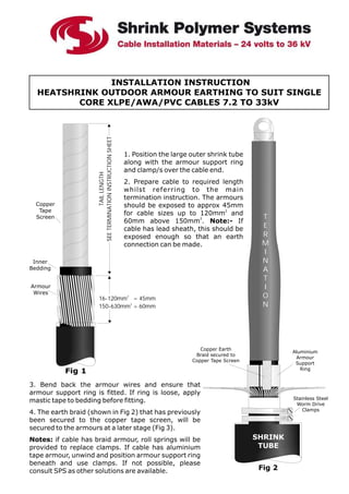 11kV 33kV Heat Shrink Terminations - Outdoor Armour Earthing Kits XLPE ...