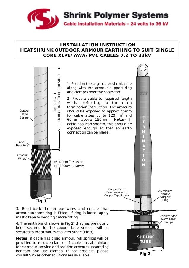 11kV 33kV Heat Shrink Terminations - Outdoor Armour Earthing Kits XLP…