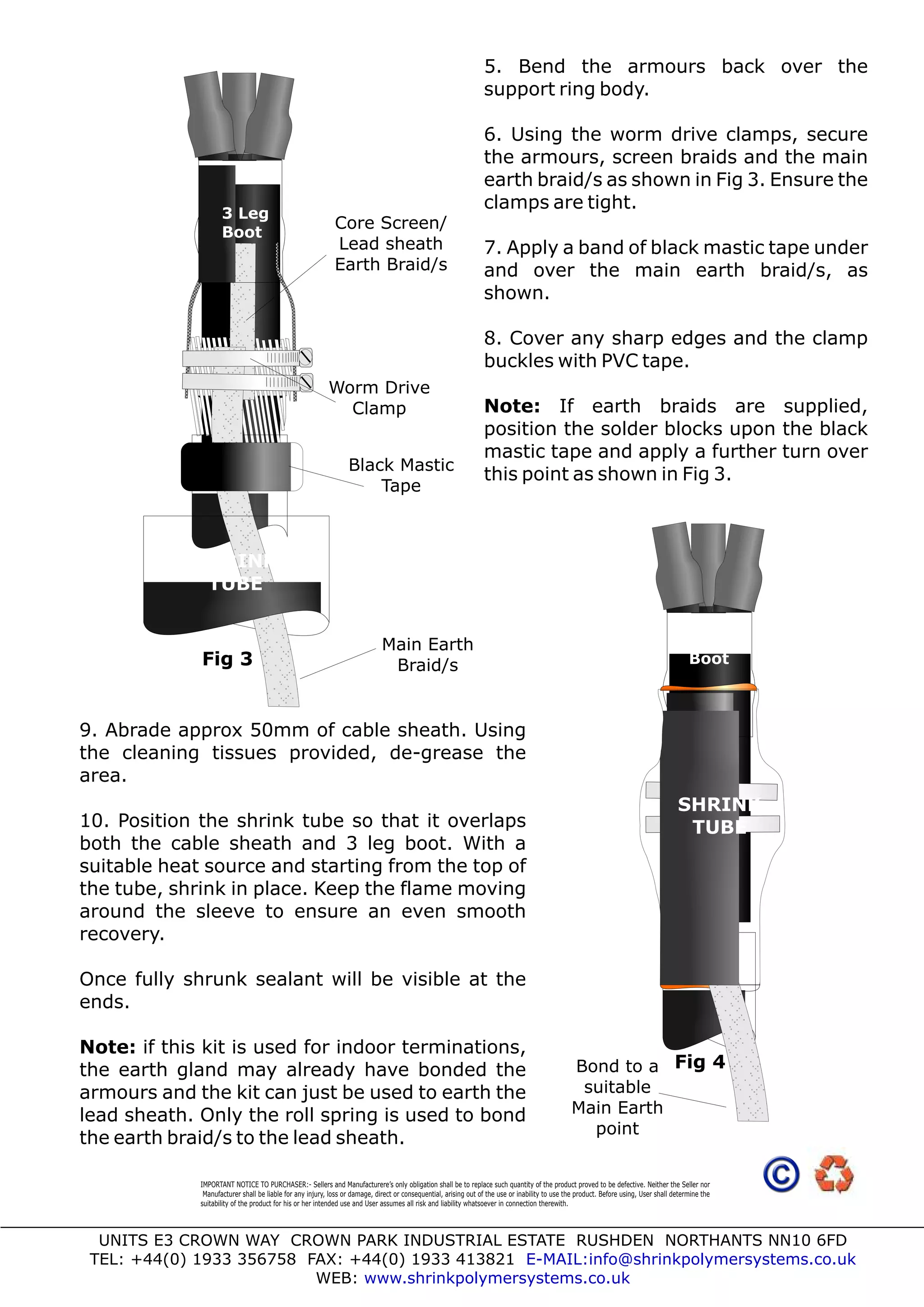 11kV 33kV Heat Shrink Terminations - Outdoor Armour Earthing Kits XLPE ...