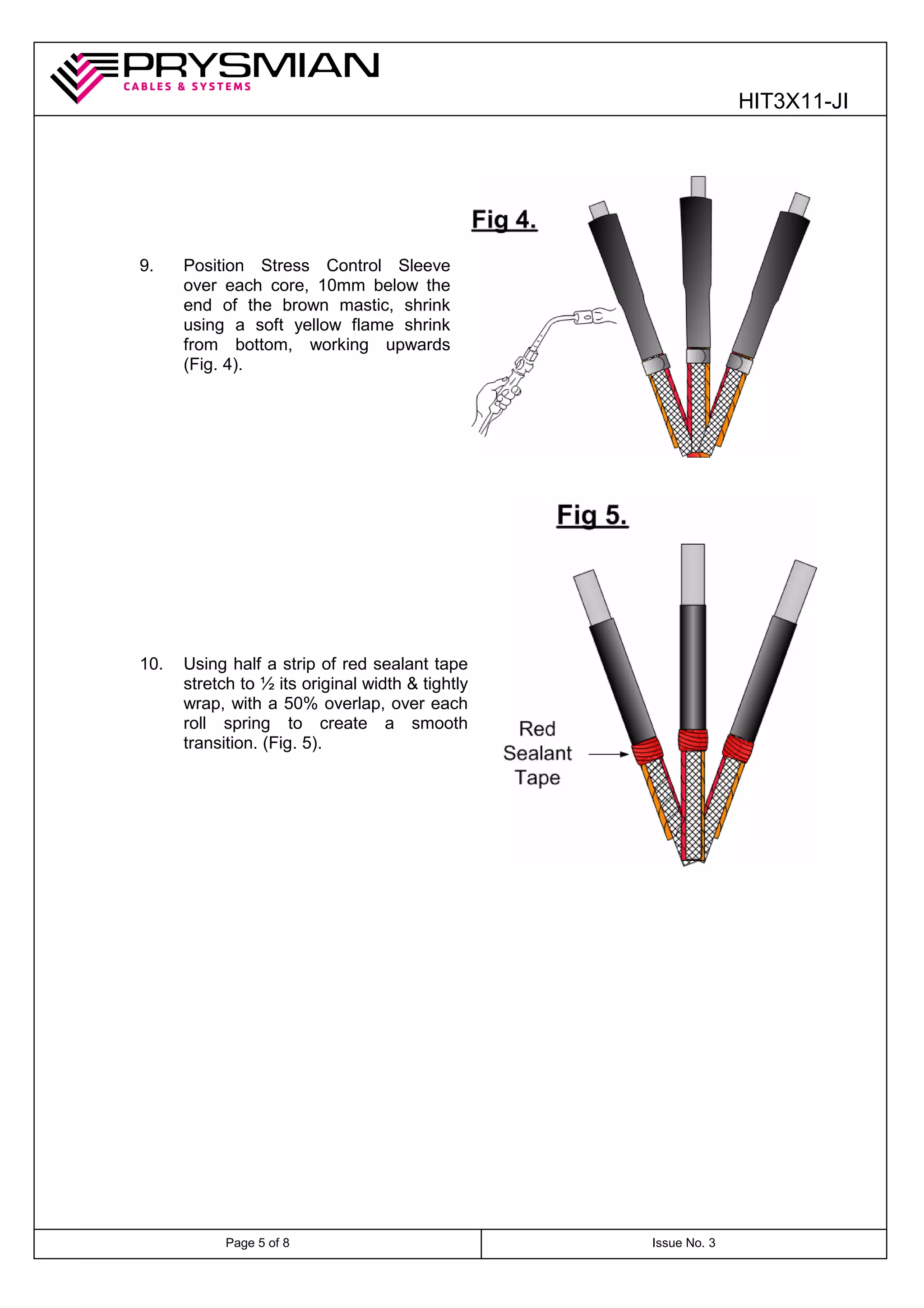 11kV Heat Shrink Cable Terminations - Prysmian HIT3XB11 3 Core 35 ...