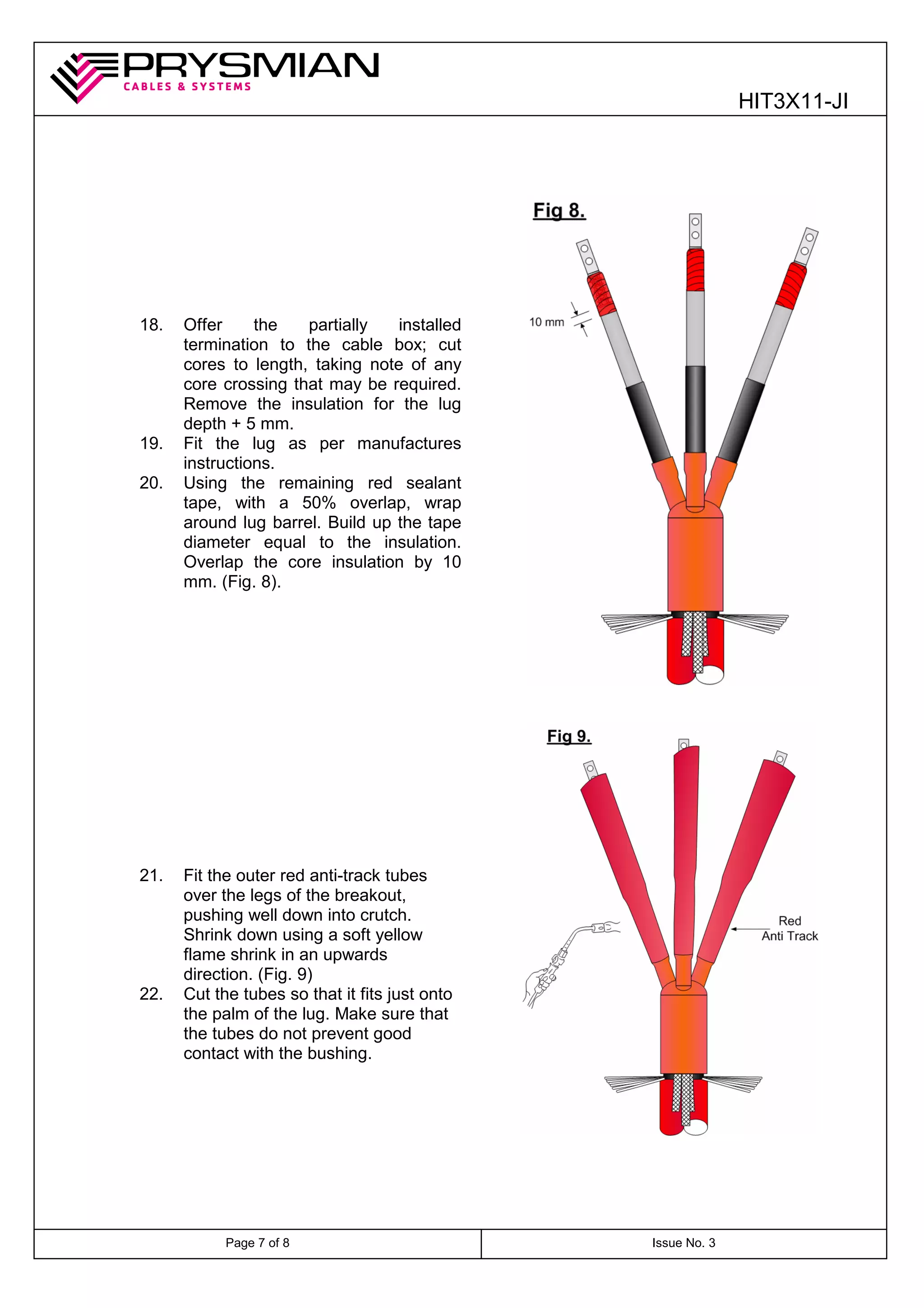 11kV Heat Shrink Cable Terminations - Prysmian HIT3XC11 3 Core 95 ...