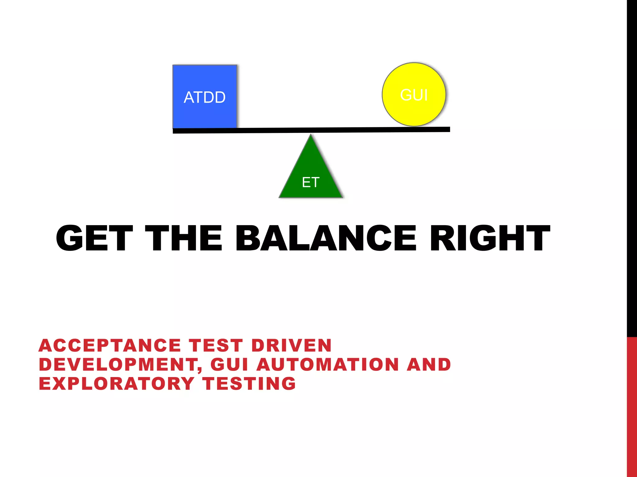 Get the Balance Right: Acceptance Test Driven Development, GUI ...