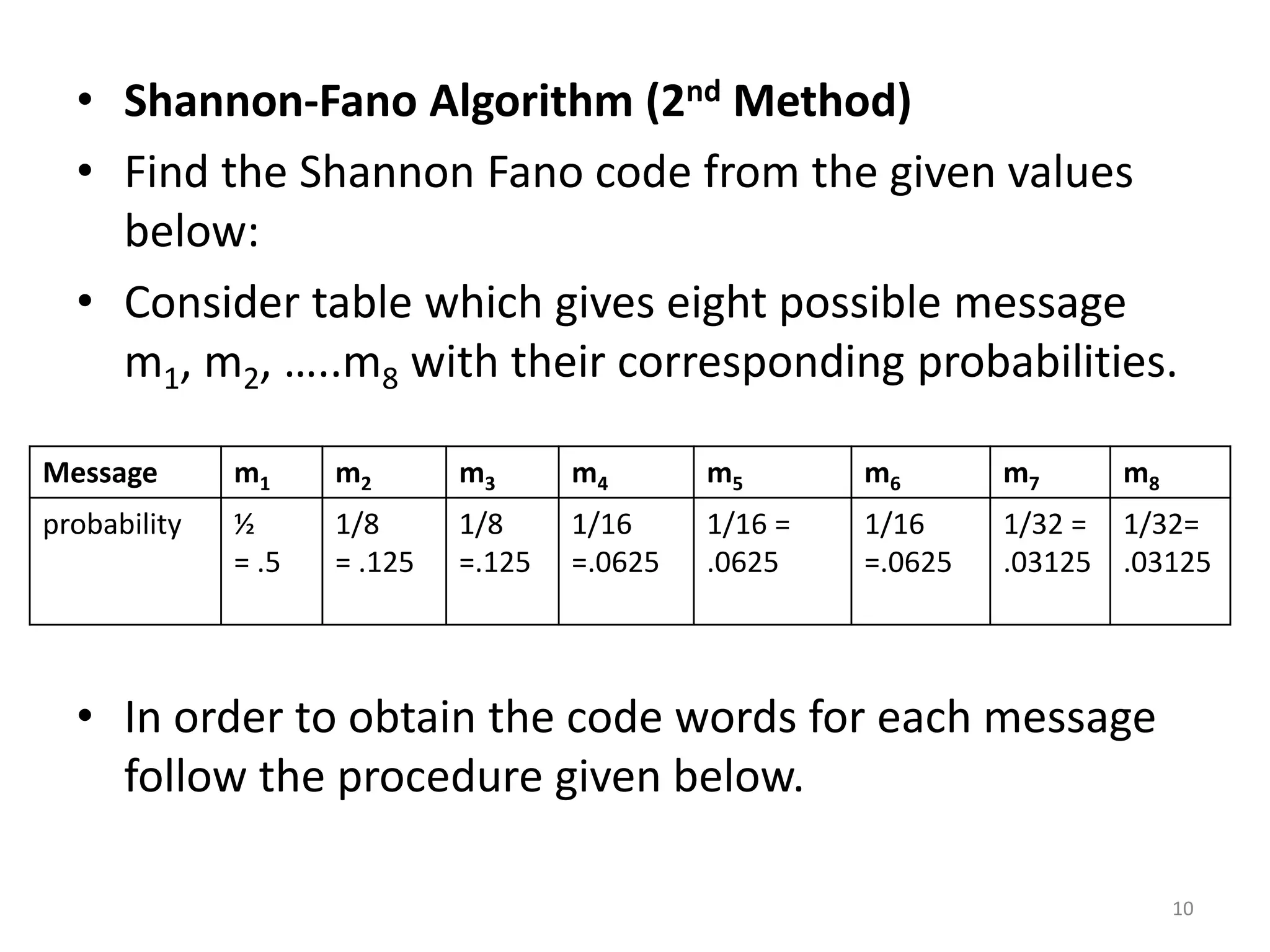 Data Communication & Computer network: Shanon fano coding | PDF