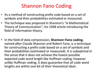 Data Communication & Computer network: Shanon fano coding | PDF