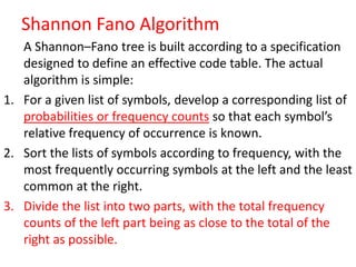 Data Communication & Computer network: Shanon fano coding | PDF