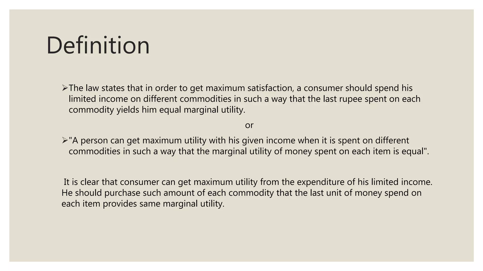 Law of Equi Marginal Utility | PPTX