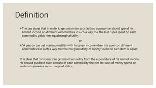 Law of Equi Marginal Utility | PPTX