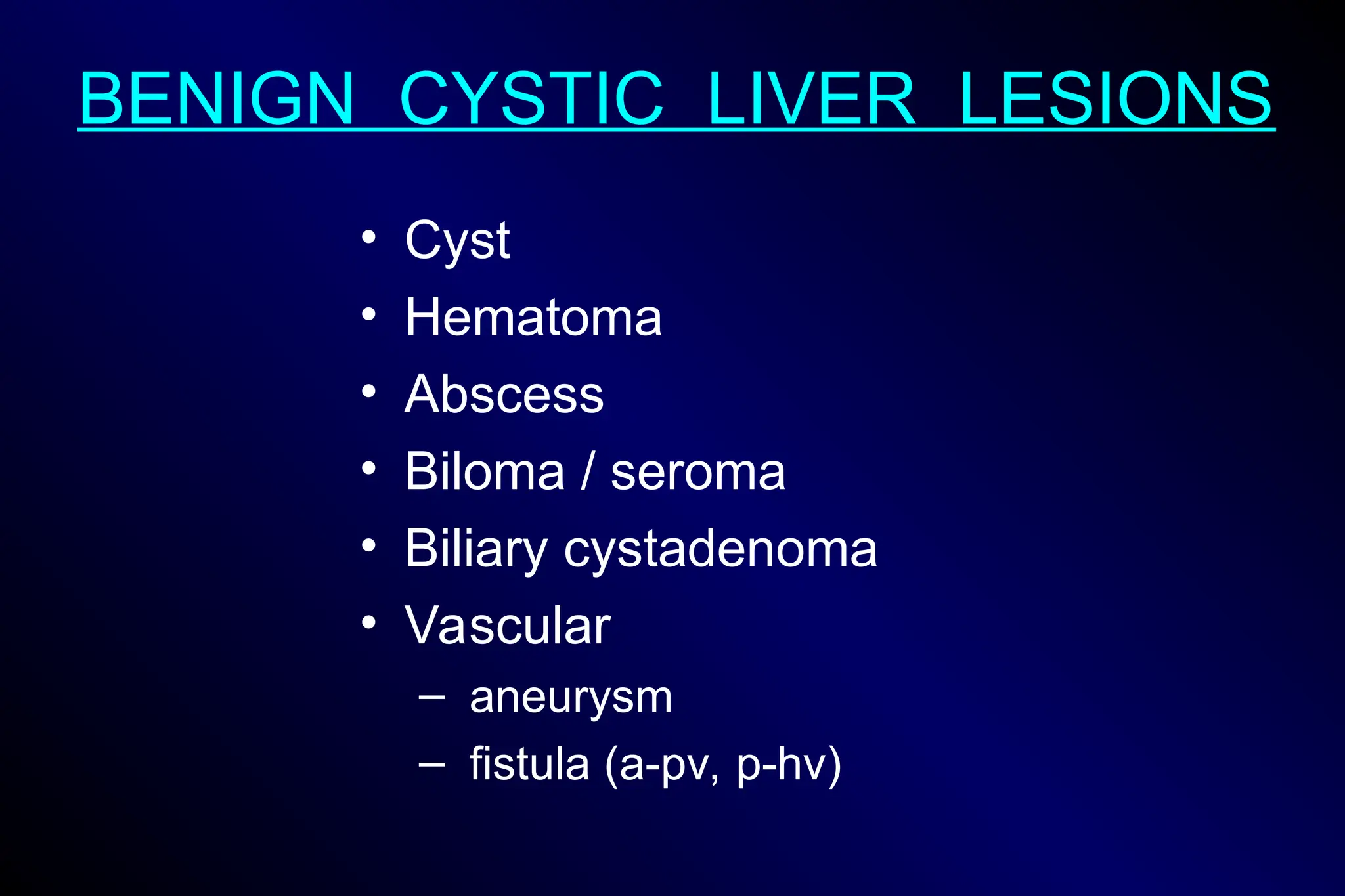 ULTRASOUND LIVER CYSTIC MASSES PPT PRESENTATION | PPT