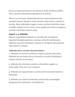 11 main aspects of human behavior | PDF