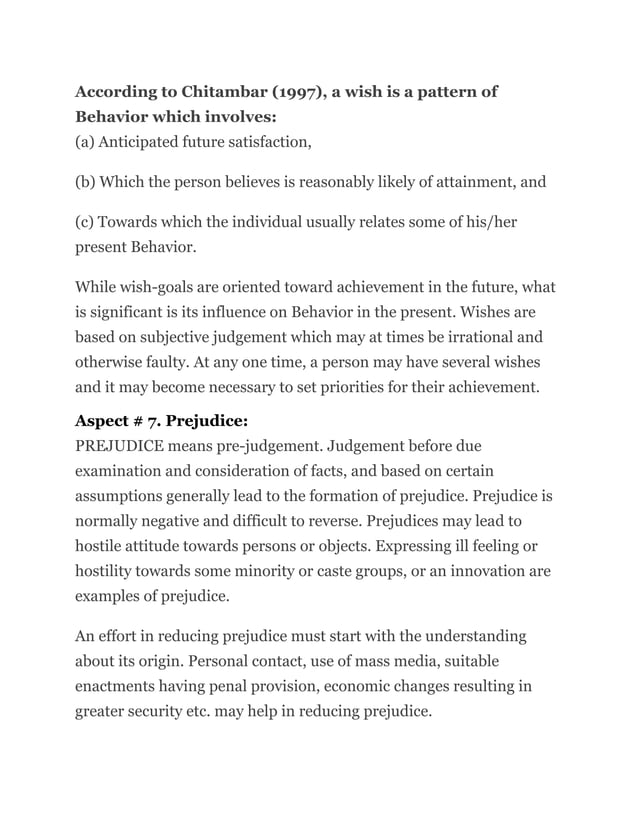 11 main aspects of human behavior | PDF