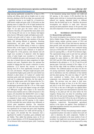 Maize Hybrids Yield as Affected by Inter and Intra Row Spacing | PDF ...