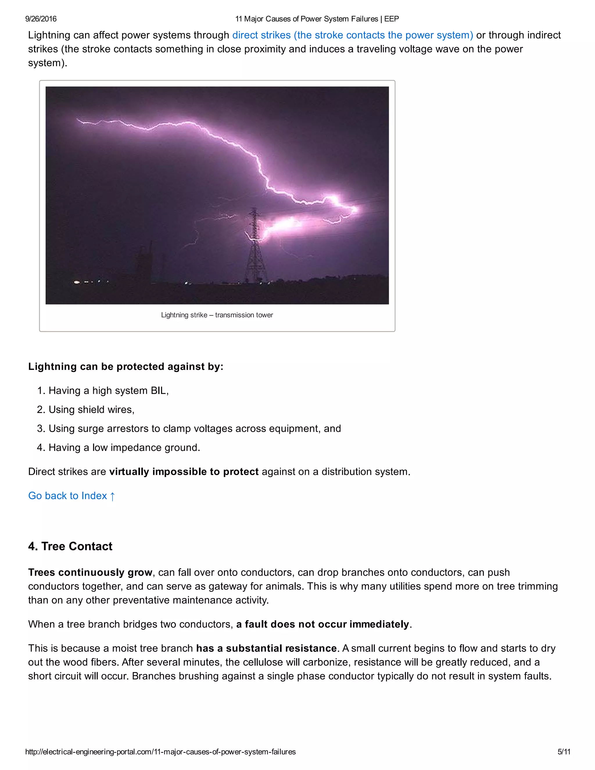 11 major causes of power system failures eep | PDF