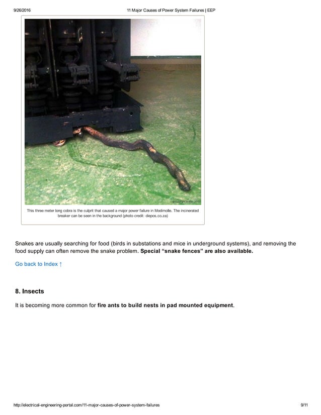 11 major causes of power system failures eep | PDF
