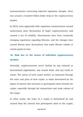 11 Major Risks Associated with Cryptocurrencies | PDF