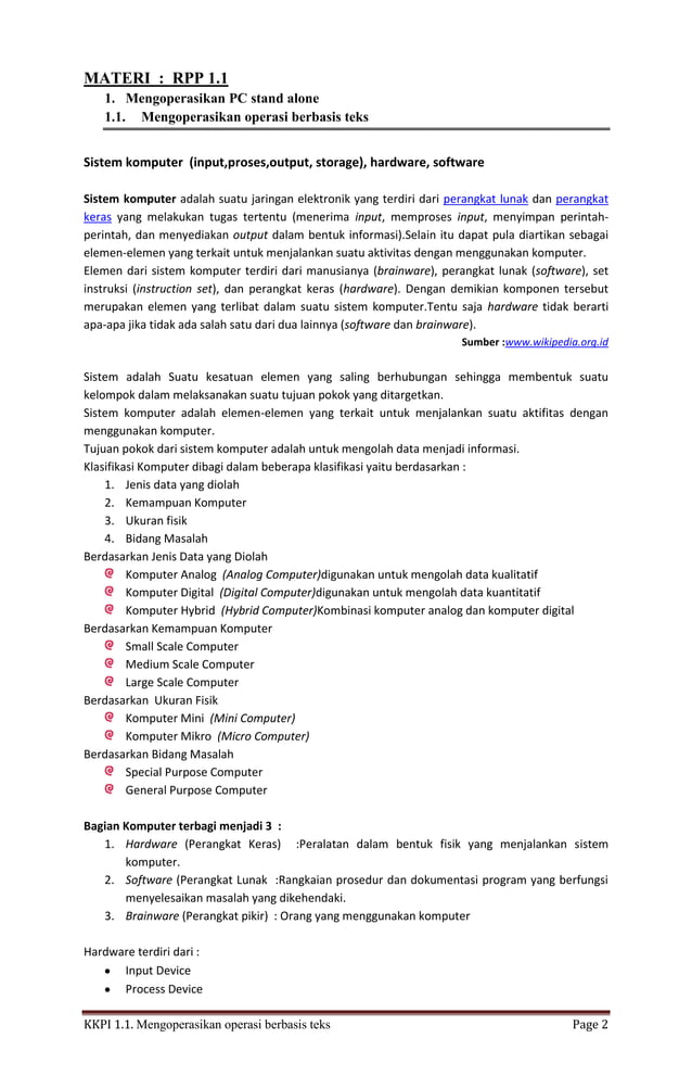11 materi mengoperasikan operasi berbasis teks | PDF