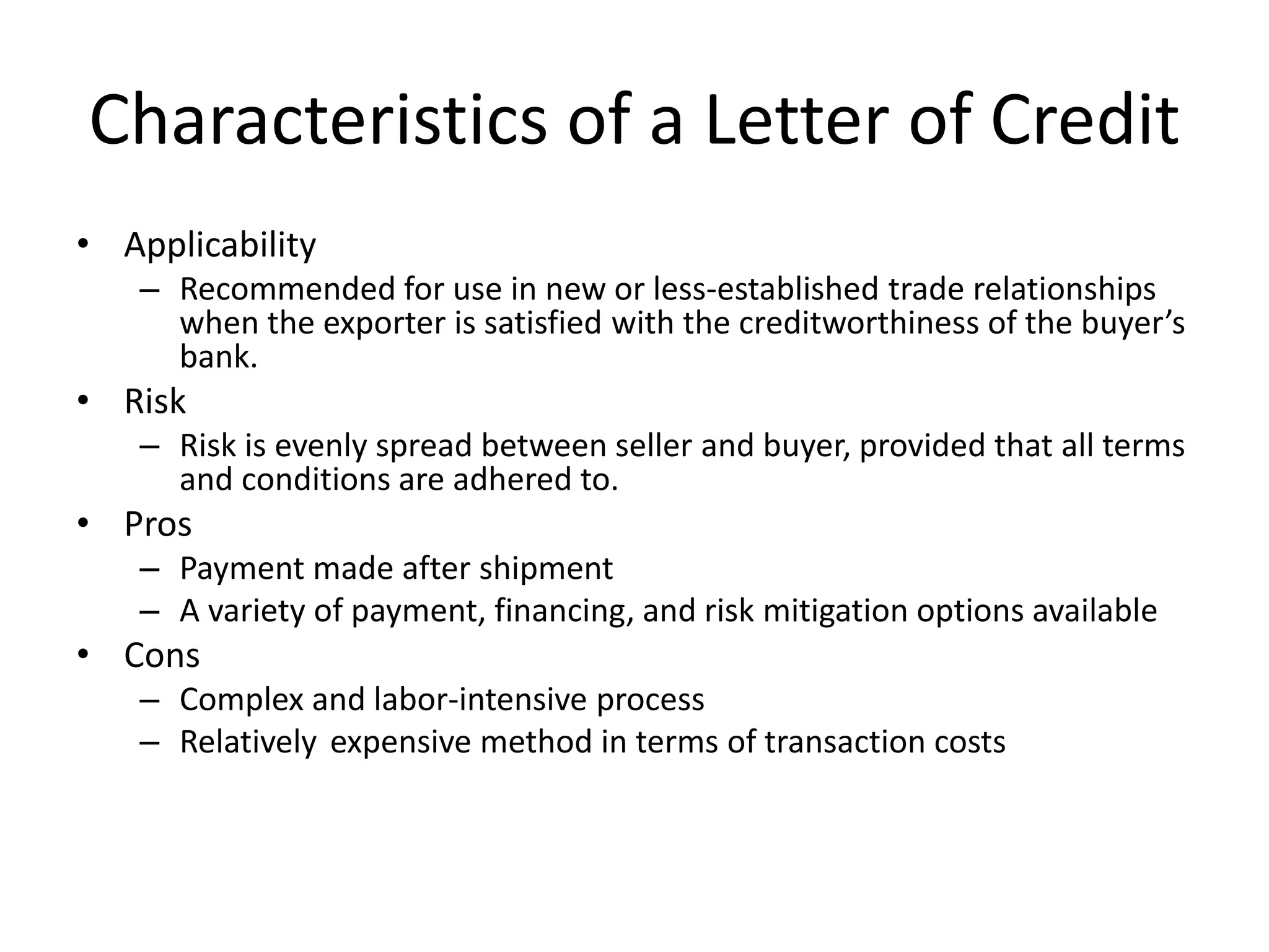 methods of payment in international trade | PPTX