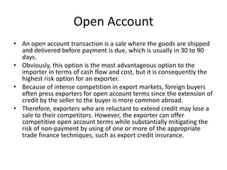 methods of payment in international trade | PPTX