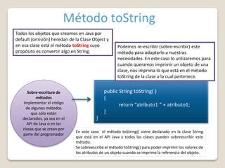 11 Curso de POO en java - métodos constructores y toString() | PDF