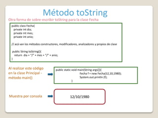 11 Curso de POO en java - métodos constructores y toString() | PDF