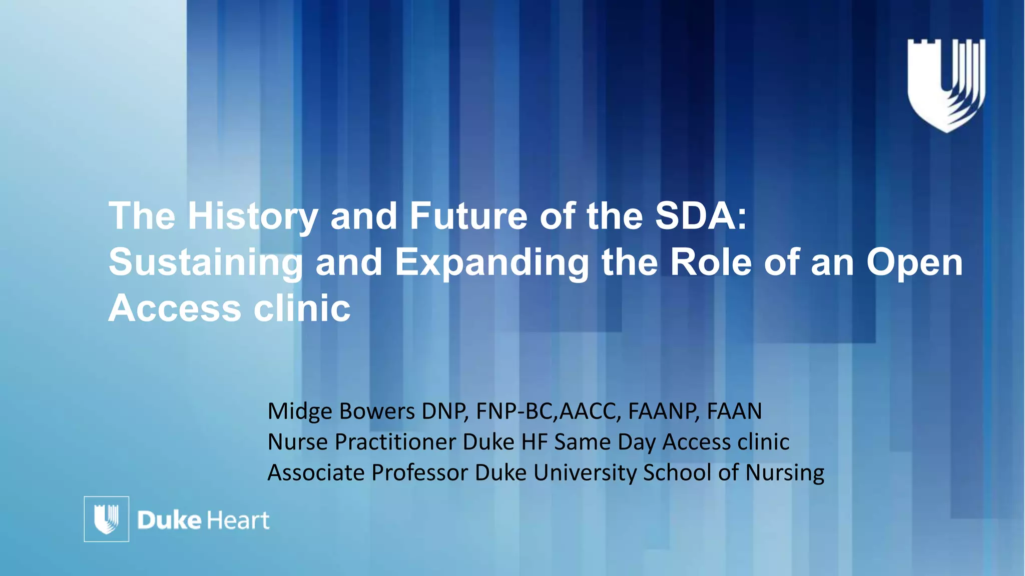 The History and Future of the SDA: Sustaining and Expanding the Role of ...