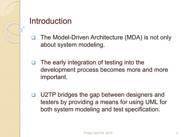 Model Driven Testing With Uml 20 Ppt