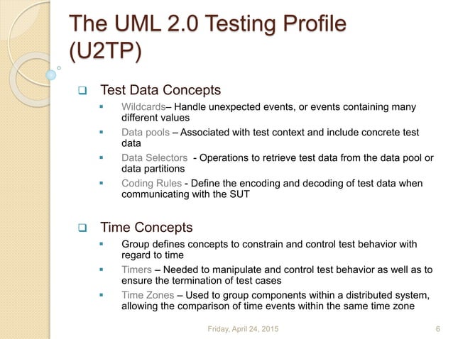 Model-Driven Testing with UML 2.0 | PPT