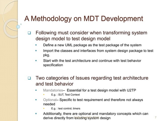 Model-Driven Testing with UML 2.0 | PPT
