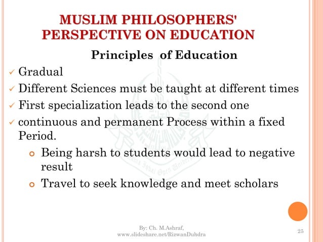 MUSLIM PHILOSOPHERS' PERSPECTIVE ON EDUCATION | PDF